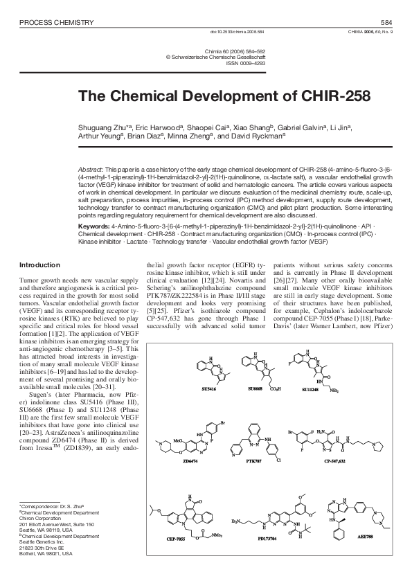 (PDF) The Chemical Development of CHIR-258