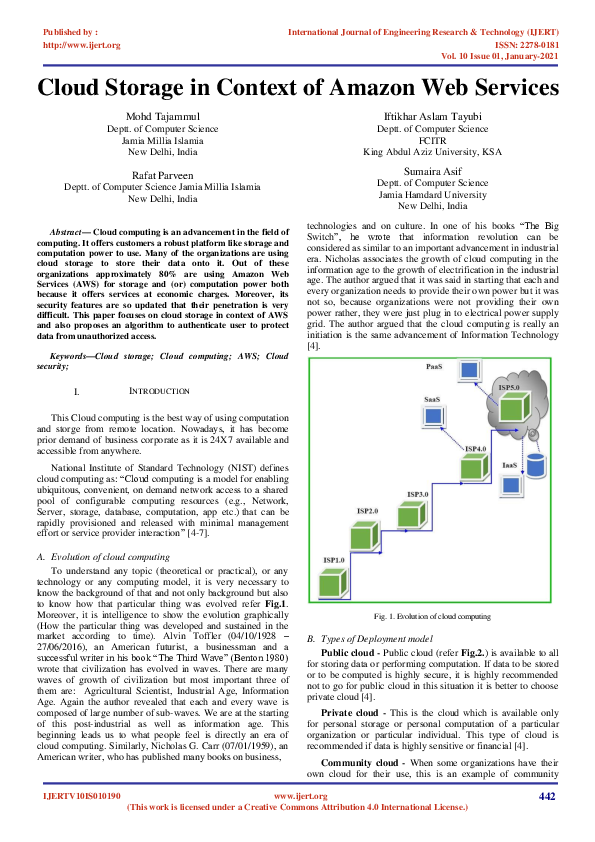 (PDF) Cloud Storage in Context of Amazon Web Services