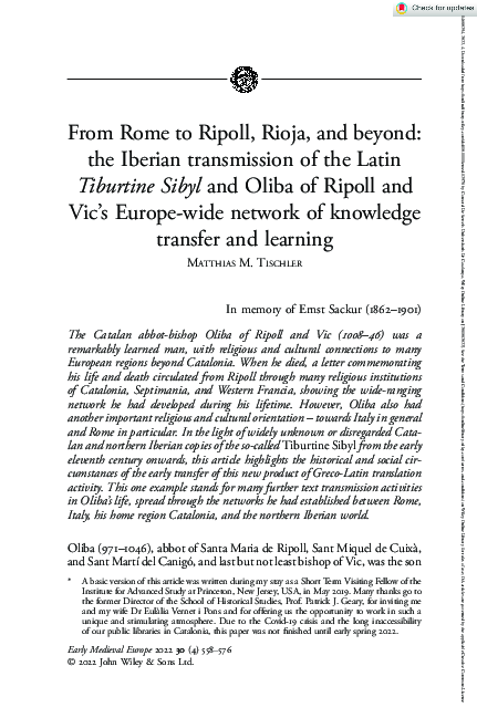 (PDF) From Rome to Ripoll, Rioja, and Beyond: The Iberian Transmission ...