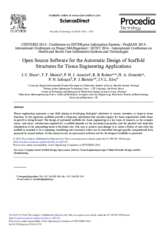 (PDF) Open Source Software for the Automatic Design of Scaffold Structures for Tissue ...