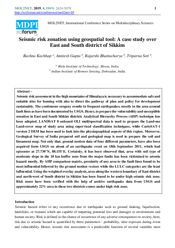 (PDF) Seismic risk zonation using the geospatial tool: A case study over East and South district ...