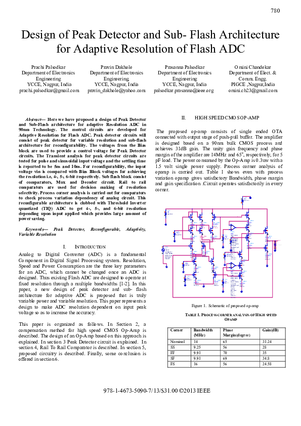 (PDF) Design of peak detector and sub-flash architecture for adaptive resolution of flash ADC ...