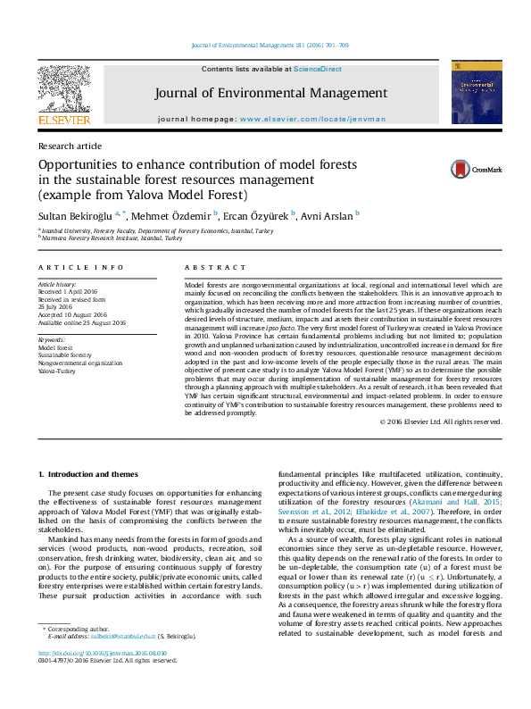 (PDF) Opportunities to enhance contribution of model forests in the ...