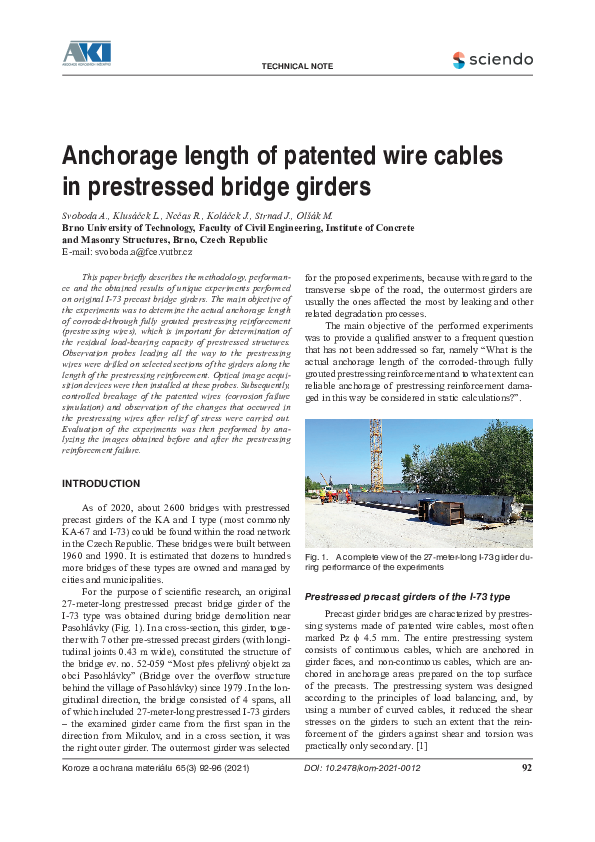 (PDF) Anchorage length of patented wire cables in prestressed bridge ...