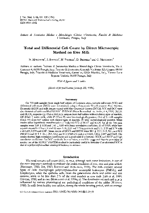 (PDF) Total and Differential Cell Count by Direct Microscopic Method on ...