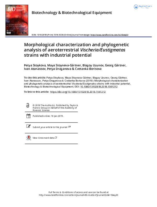 (PDF) Morphological characterization and phylogenetic analysis of aeroterrestrial Vischeria ...