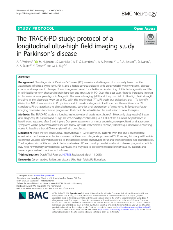 (PDF) The TRACK-PD study: protocol of a longitudinal ultra-high field ...