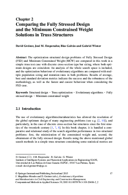 (PDF) Comparing the Fully Stressed Design and the Minimum Constrained Weight Solutions in Truss ...