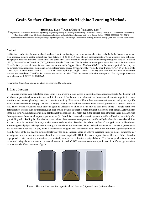 (PDF) Grain Surface Classification via Machine Learning Methods