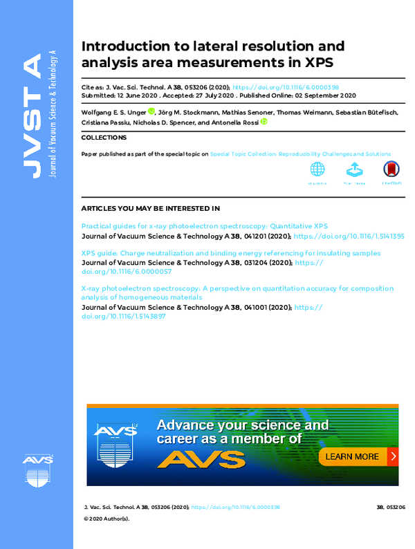 (PDF) Introduction to lateral resolution and analysis area measurements ...