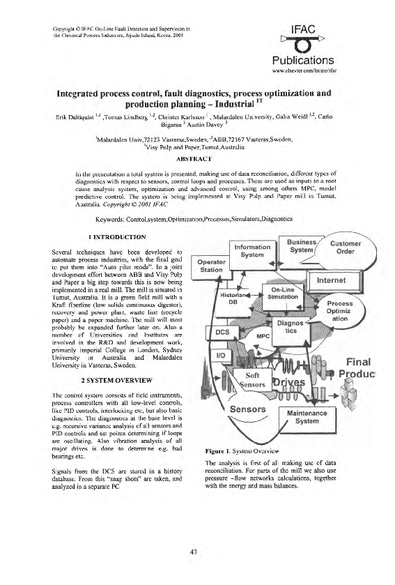 (PDF) Integrated Process Control, Fault Diagnostics, Process Optimization and Production ...