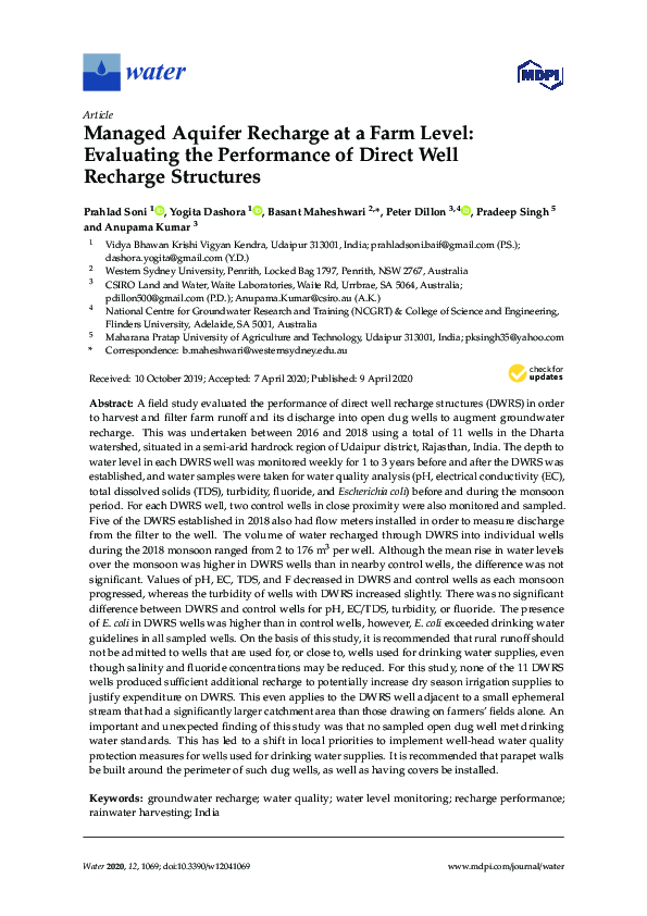 (PDF) Managed Aquifer Recharge at a Farm Level: Evaluating the ...