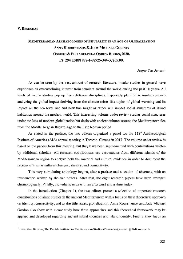 (PDF) Mediterranean Archaeologies of Insularity in an Age of ...