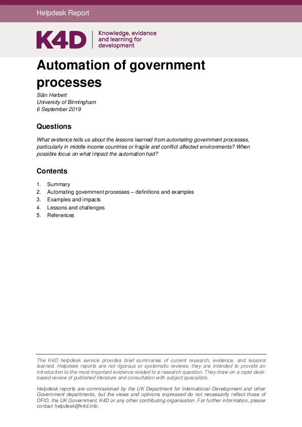 (PDF) Automation of Government Processes