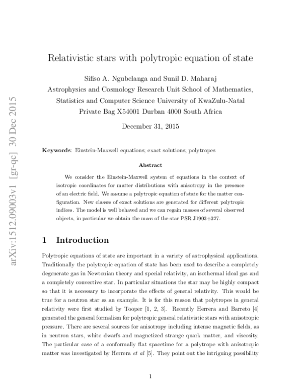(PDF) Relativistic stars with polytropic equation of state