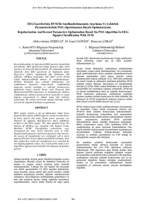 (PDF) Regularization and kernel parameters optimization based on PSO algorithm in EEG signals ...