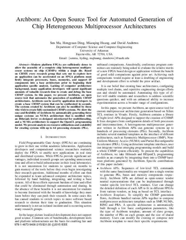 (PDF) Archborn: an open source tool for automated generation of chip ...