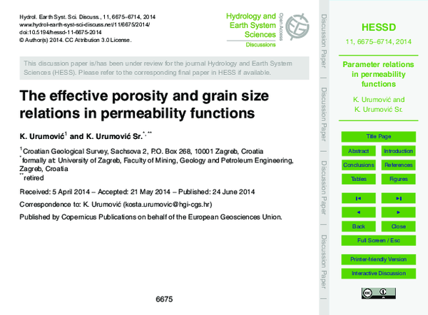 (PDF) The effective porosity and grain size relations in permeability ...