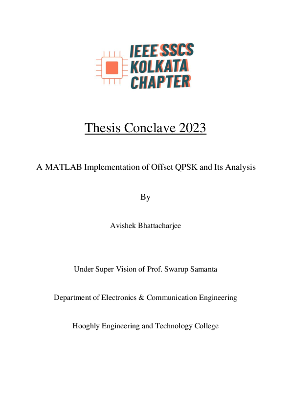 (PDF) A MATLAB Implementation of Offset QPSK and Its Analysis