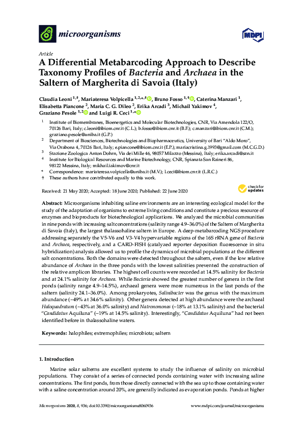 (PDF) A Differential Metabarcoding Approach to Describe Taxonomy ...