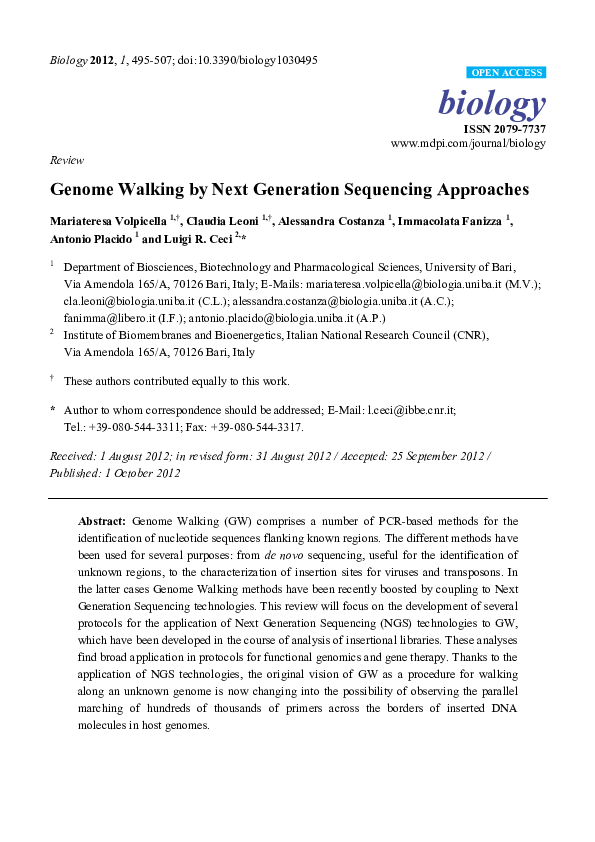 (PDF) Genome Walking by Next Generation Sequencing Approaches