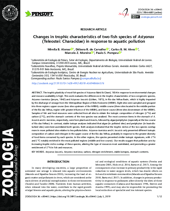 (PDF) Changes in trophic characteristics of two fish species of ...