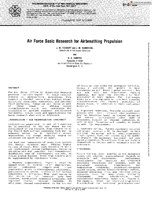 (PDF) Air Force Basic Research for Airbreathing Propulsion