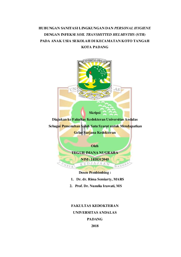 (PDF) Hubungan Sanitasi Lingkungan dan Personal Hygiene Dengan Infeksi Soil Transmitted ...