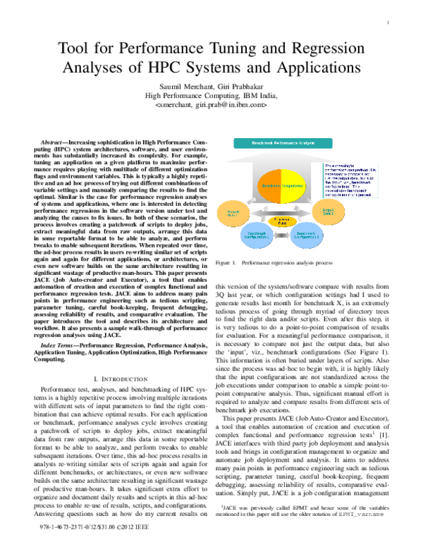 (PDF) Tool for performance tuning and regression analyses of HPC ...