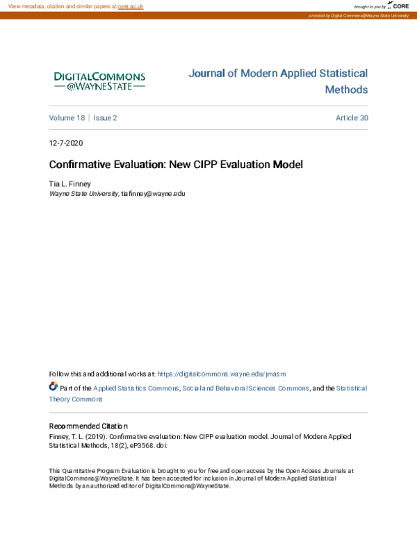 (PDF) Confirmative Evaluation: New CIPP Evaluation Model
