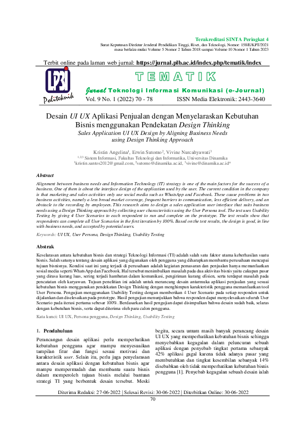 (PDF) Desain UI UX Aplikasi Penjualan dengan Menyelaraskan Kebutuhan Bisnis menggunakan ...