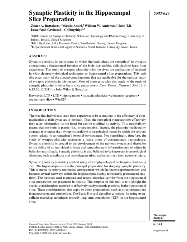 (PDF) Current Protocols in Neuroscience
