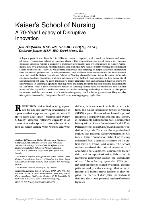 (PDF) Kaiser's School of Nursing