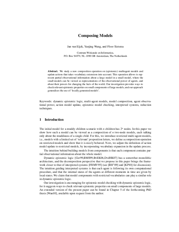 (PDF) Composing models