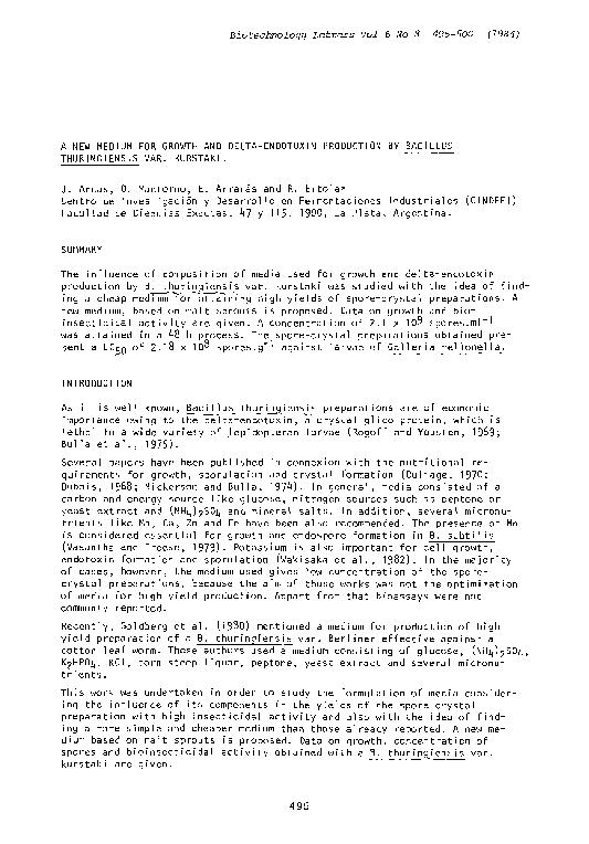 (PDF) A new medium for growth and delta-endotoxin production by ...