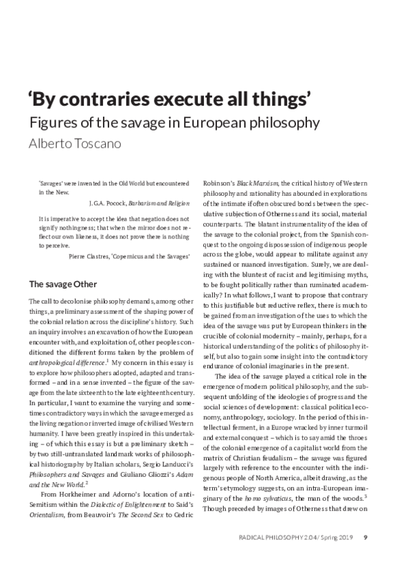(PDF) ‘By contraries execute all things’: Figures of the savage in ...