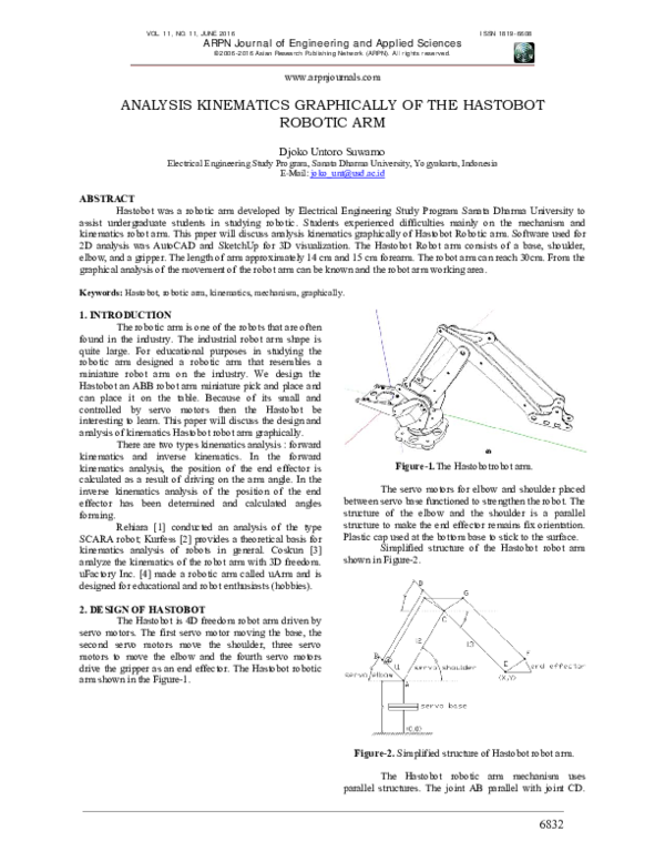 (PDF) Analysis kinematics graphically of the hastobot robotic ARM