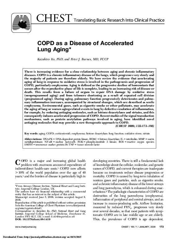 (PDF) COPD as a Disease of Accelerated Lung Aging
