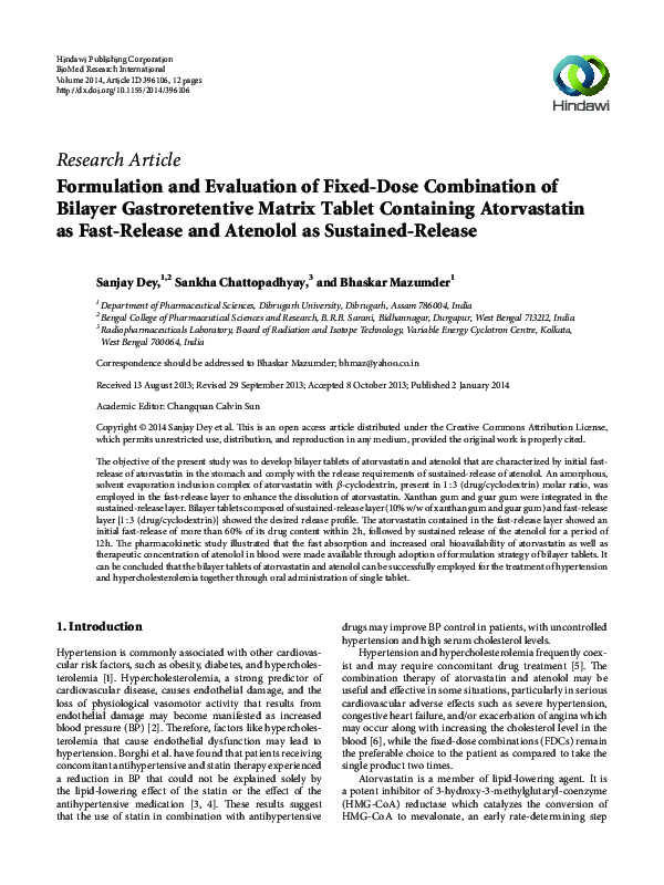 Pdf Formulation And Evaluation Of Fixed Dose Combination Of Bilayer Gastroretentive Matrix