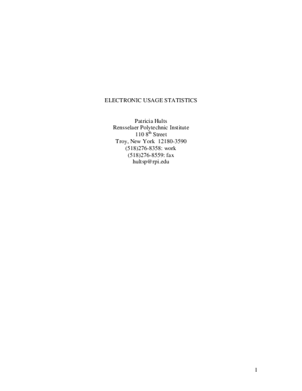 (PDF) Electronic Usage Statistics