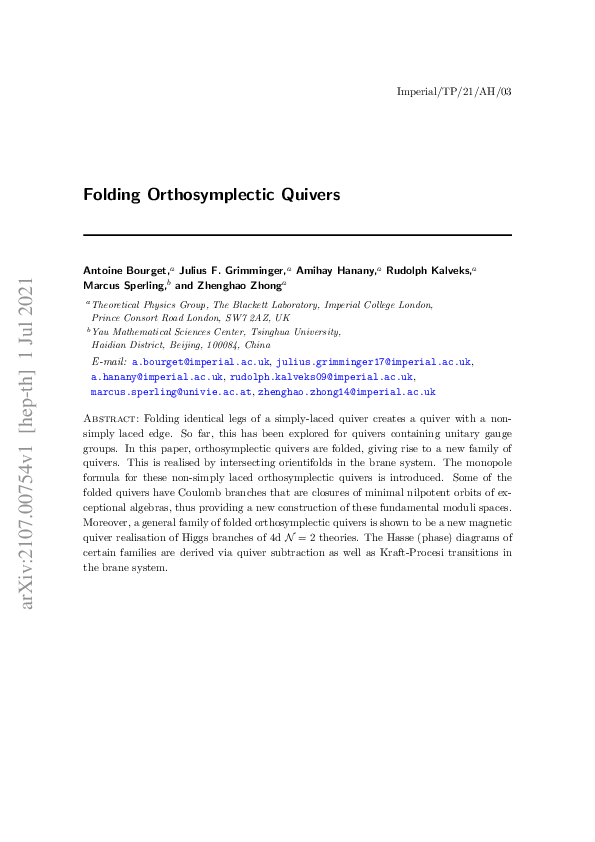 (PDF) Folding Orthosymplectic Quivers