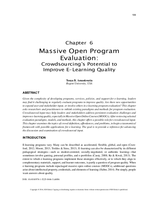(PDF) Massive Open Program Evaluation