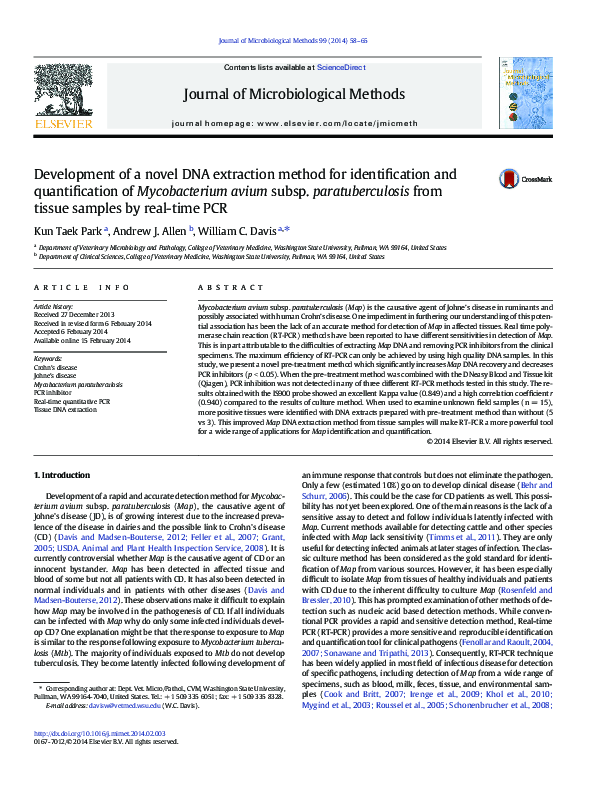 (PDF) Development of a novel DNA extraction method for identification ...