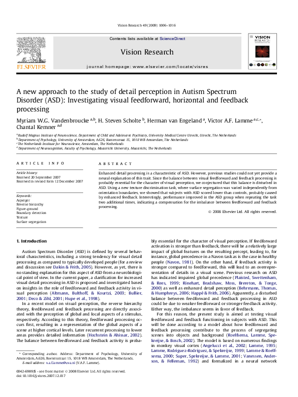 (PDF) A new approach to the study of detail perception in Autism ...