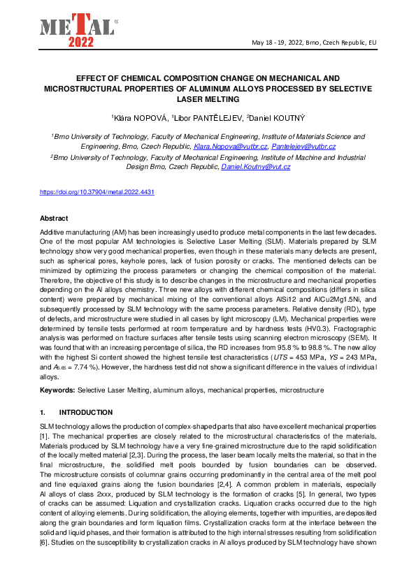 (PDF) Effect of Chemical Composition Change on Mechanical and Microstructural Properties of ...