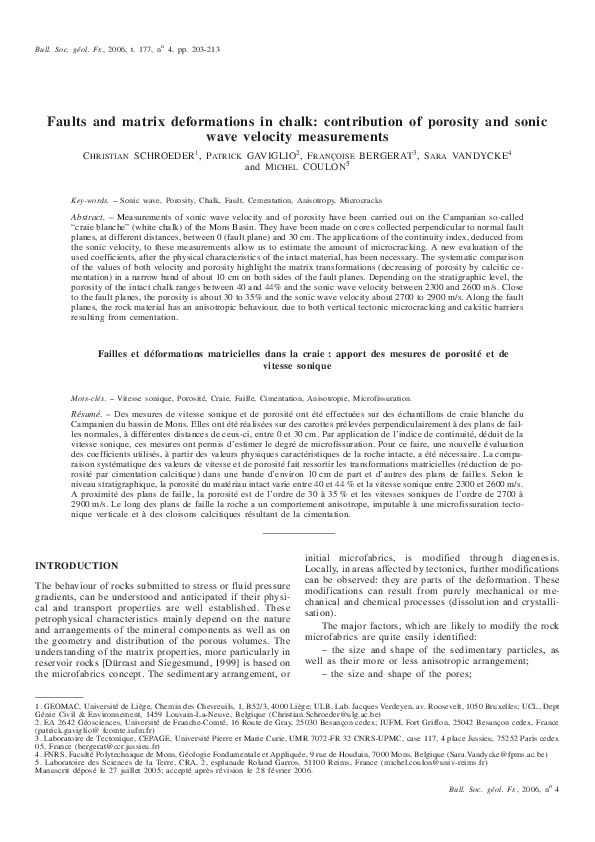 (PDF) Faults and matrix deformations in chalk: contribution of porosity ...