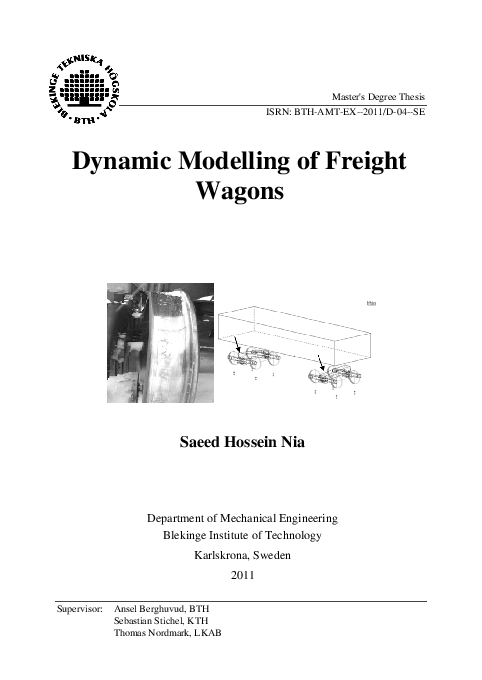(PDF) Dynamic model of freight wagon