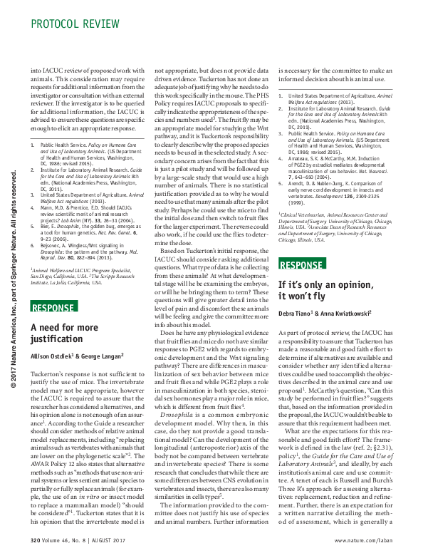 (PDF) Response to Protocol Review Scenario: A need for more justification