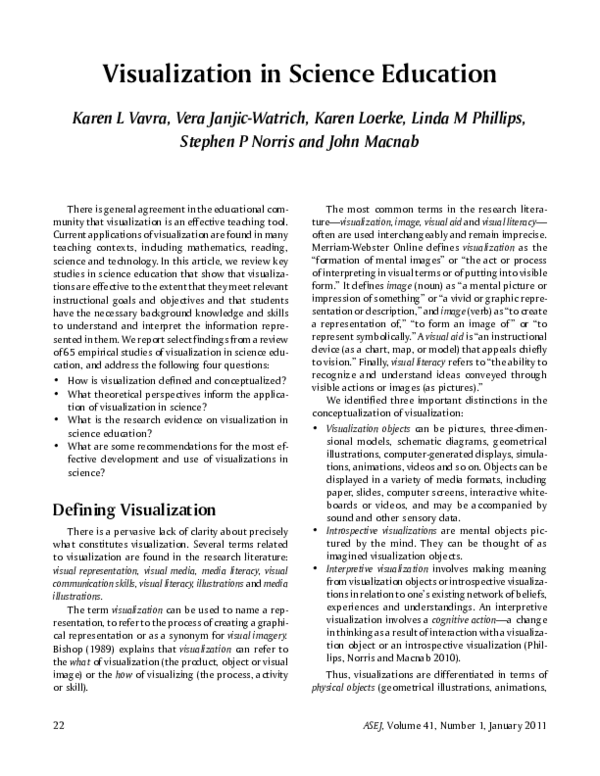(PDF) Visualization in Science Education