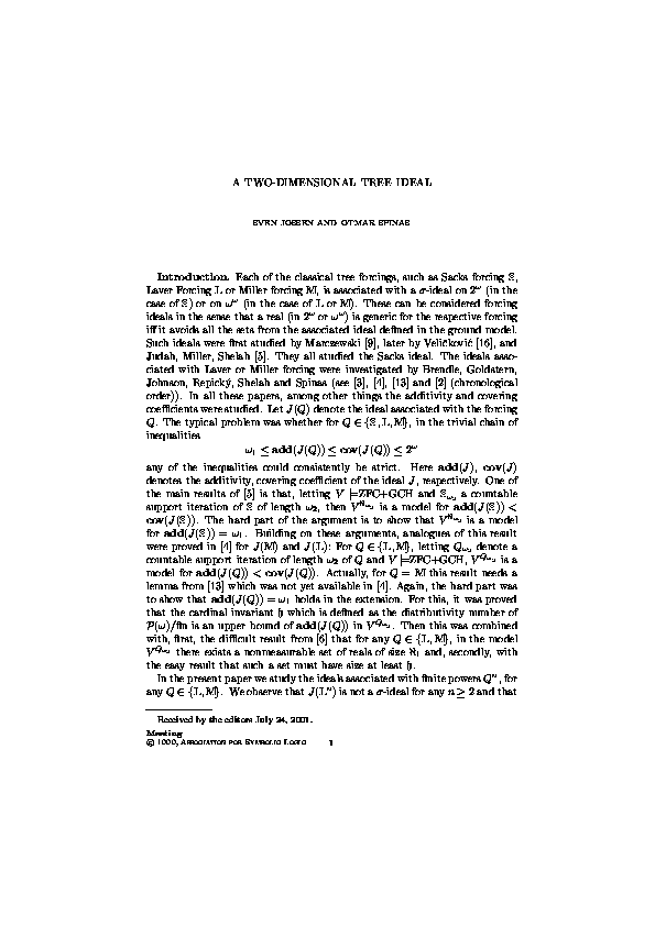 (PDF) A two-dimensional tree ideal